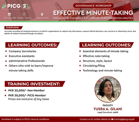 PICG - Pakistan Institute of Corporate Governance